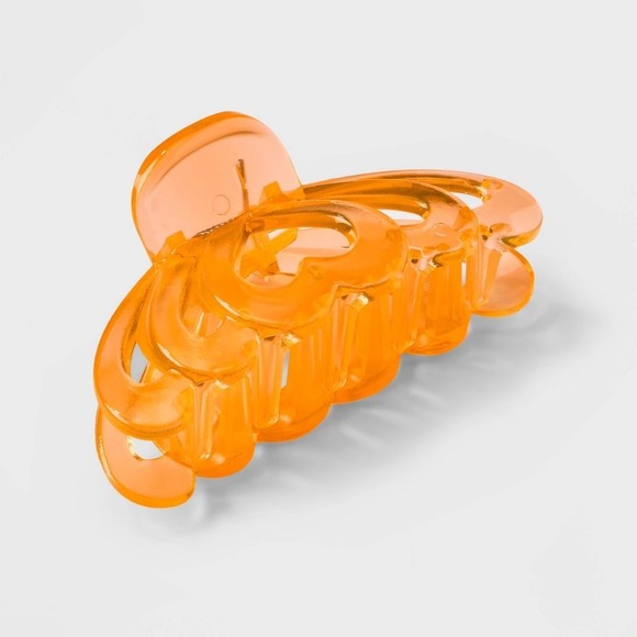 Accessories | Heart Cutout Jelly Claw Hair Clip Nwt Orange Y2k | Poshmark
